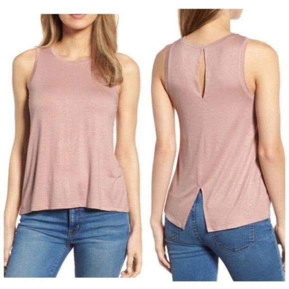 Halogen | Tops | Halogen Keyhole Crew Neck Vented Back Tank Top | Poshmark